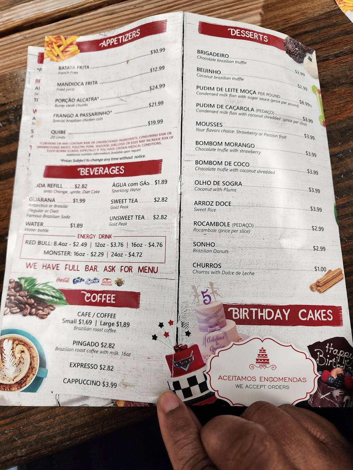 Menu at Rio Steakhouse and Bakery, Marietta