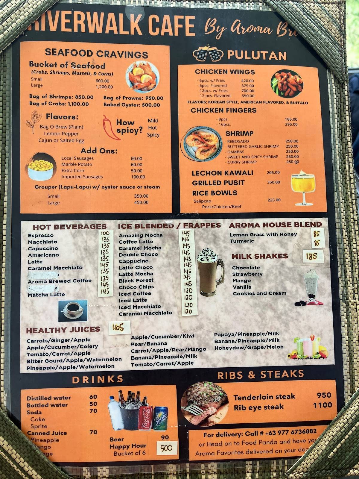 Carta de Riverwalk Cafe, Mandaluyong
