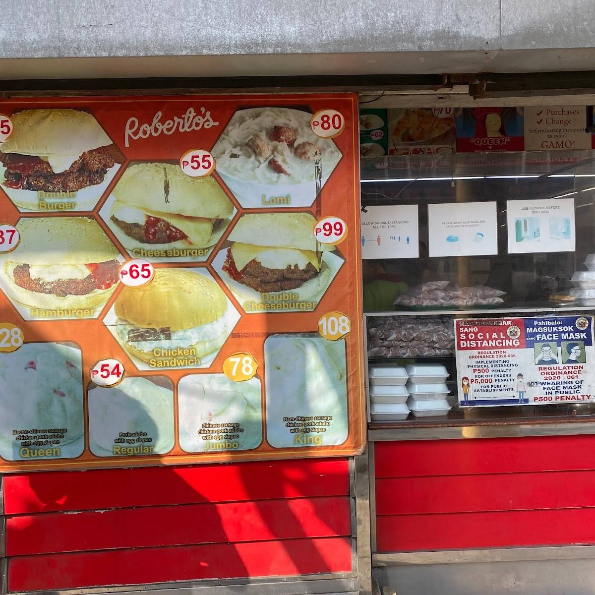 Menu at Roberto's restaurant, Iloilo City, 61 JM Basa St