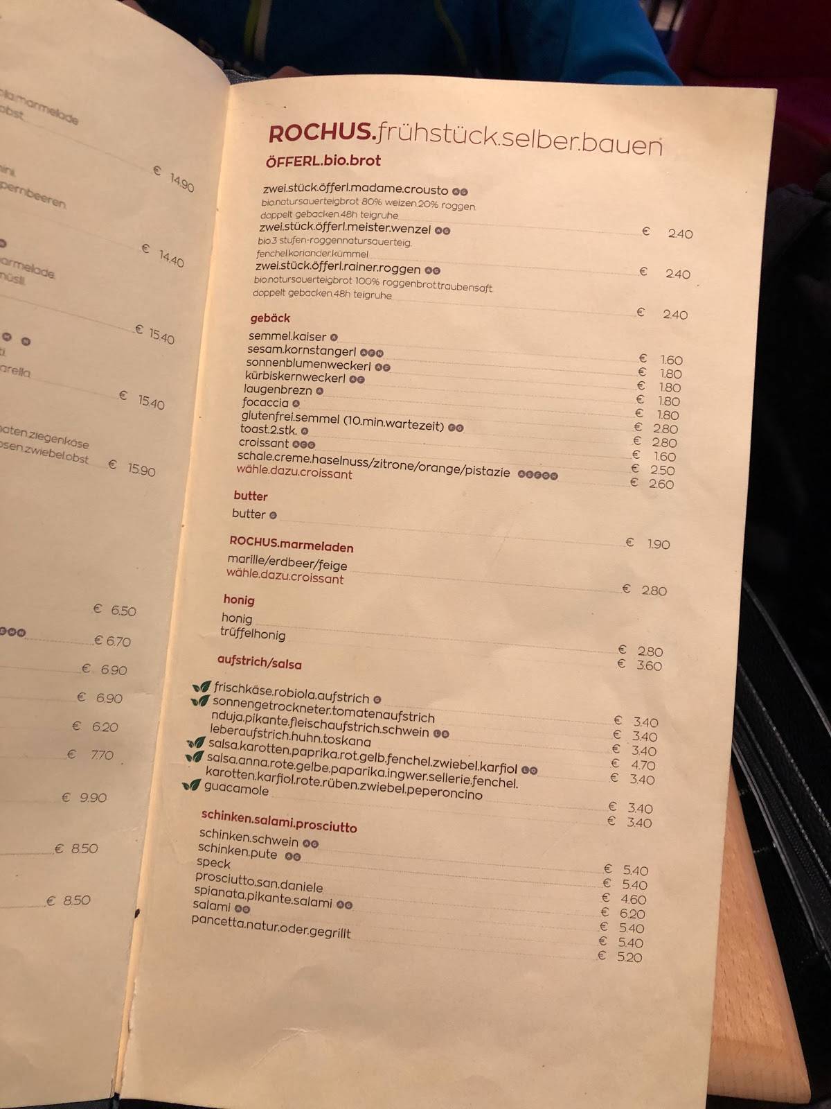 Speisekarte von Rochus pub & Bar, Wien, Landstraßer Hauptstraße 55/57