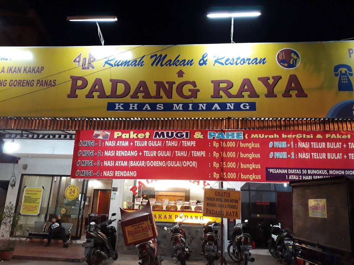 Menu at Rumah Makan Padang Raya restaurant, Palembang