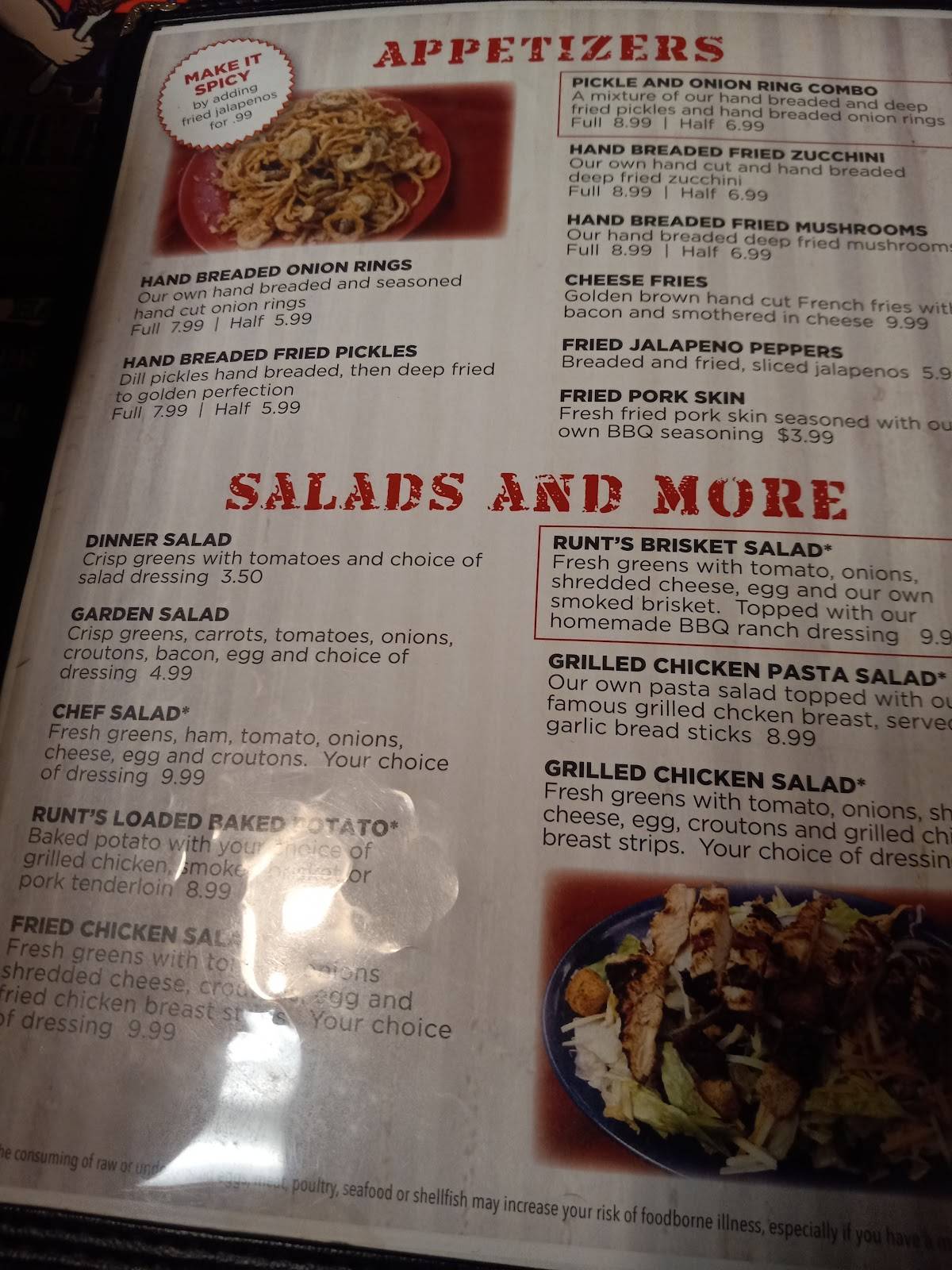 Menu at Runts Bar BQ & Grill, Muskogee