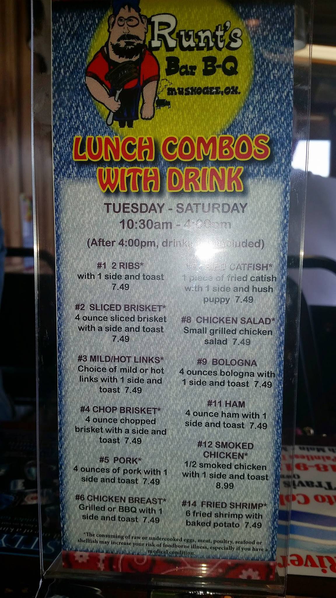 Menu at Runts Bar BQ & Grill, Muskogee