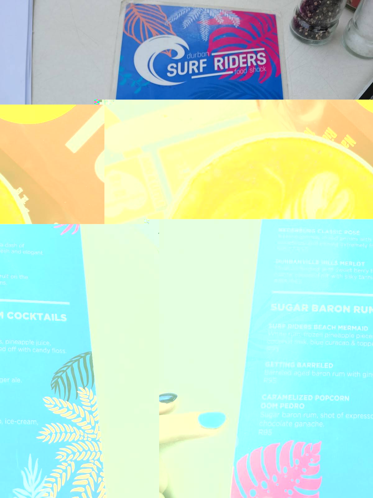 Menu at SURF RIDERS SOUTH BEACH @ BEACHFRONT restaurant, Durban
