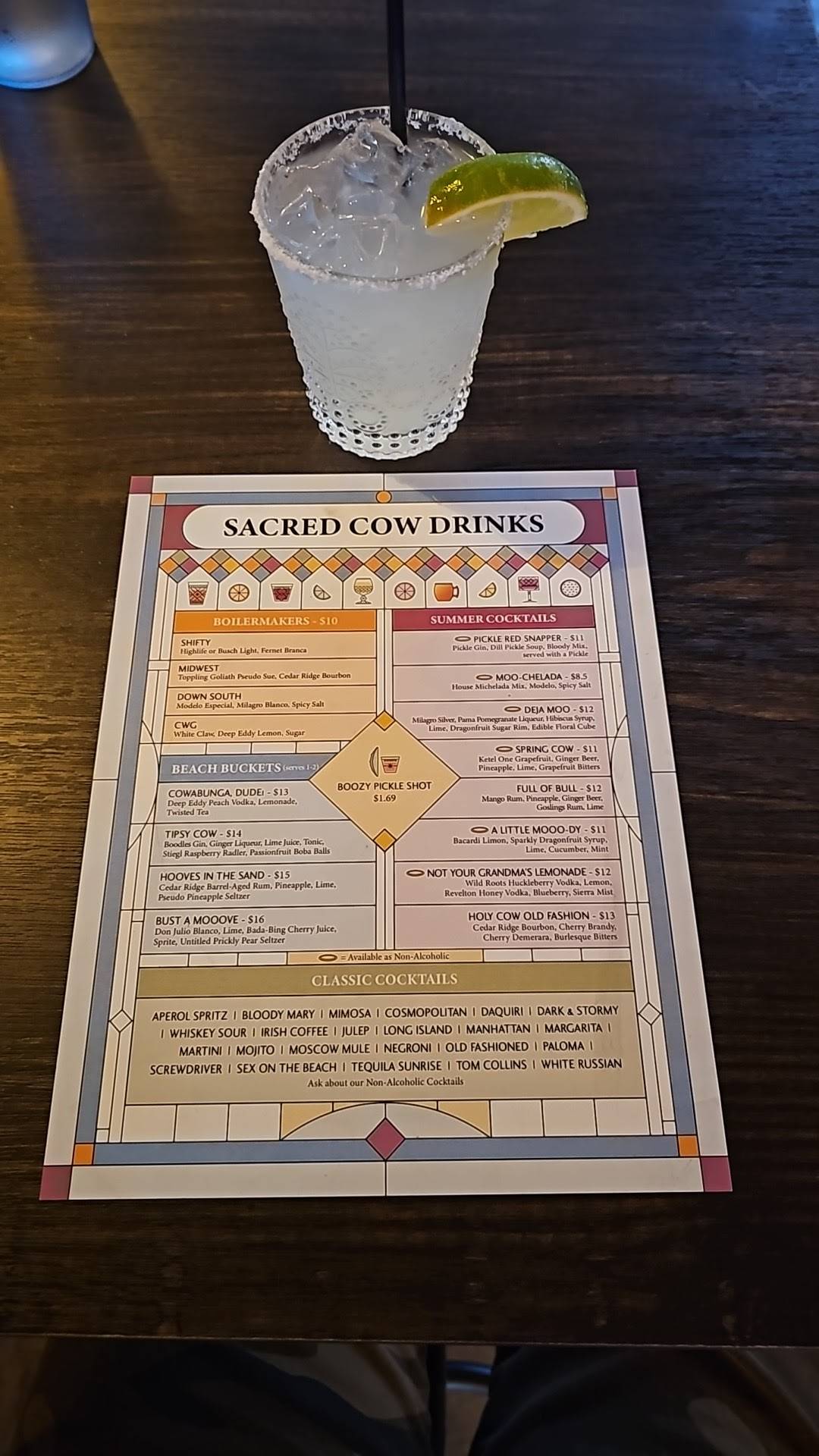 Menu at Sacred Cow Tavern pub & bar, Cedar Rapids