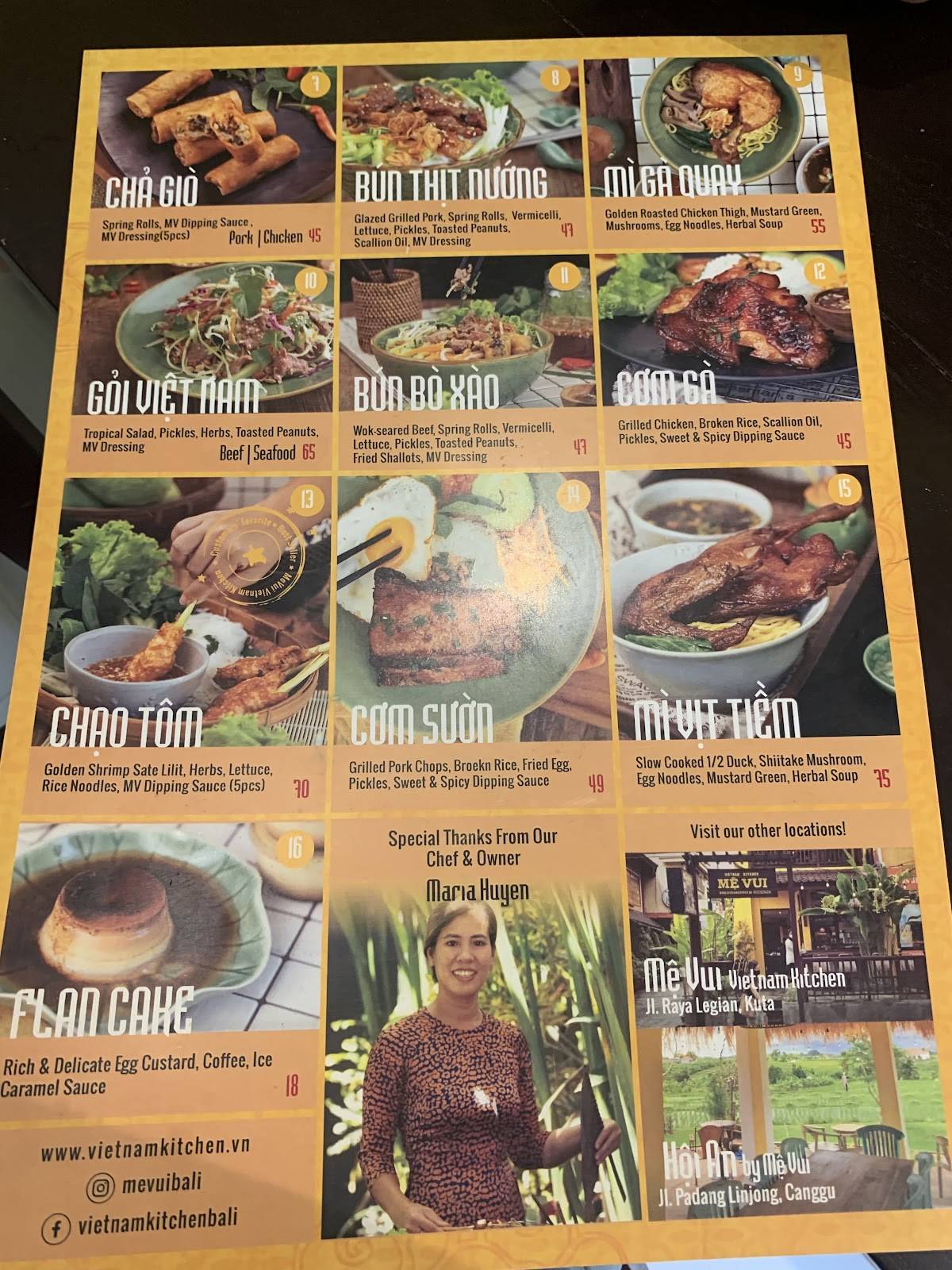 Menu at SaiGon by MeVui restaurant, Denpasar