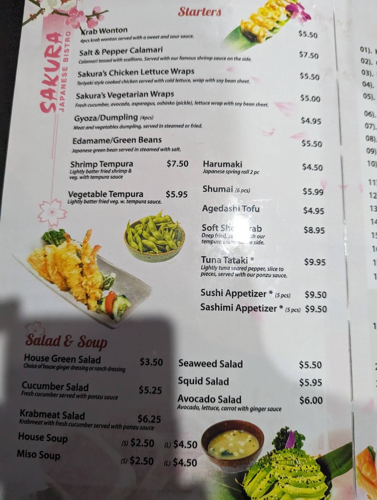 Menu at Sakura Sushi & Grill restaurant, Lynn Haven