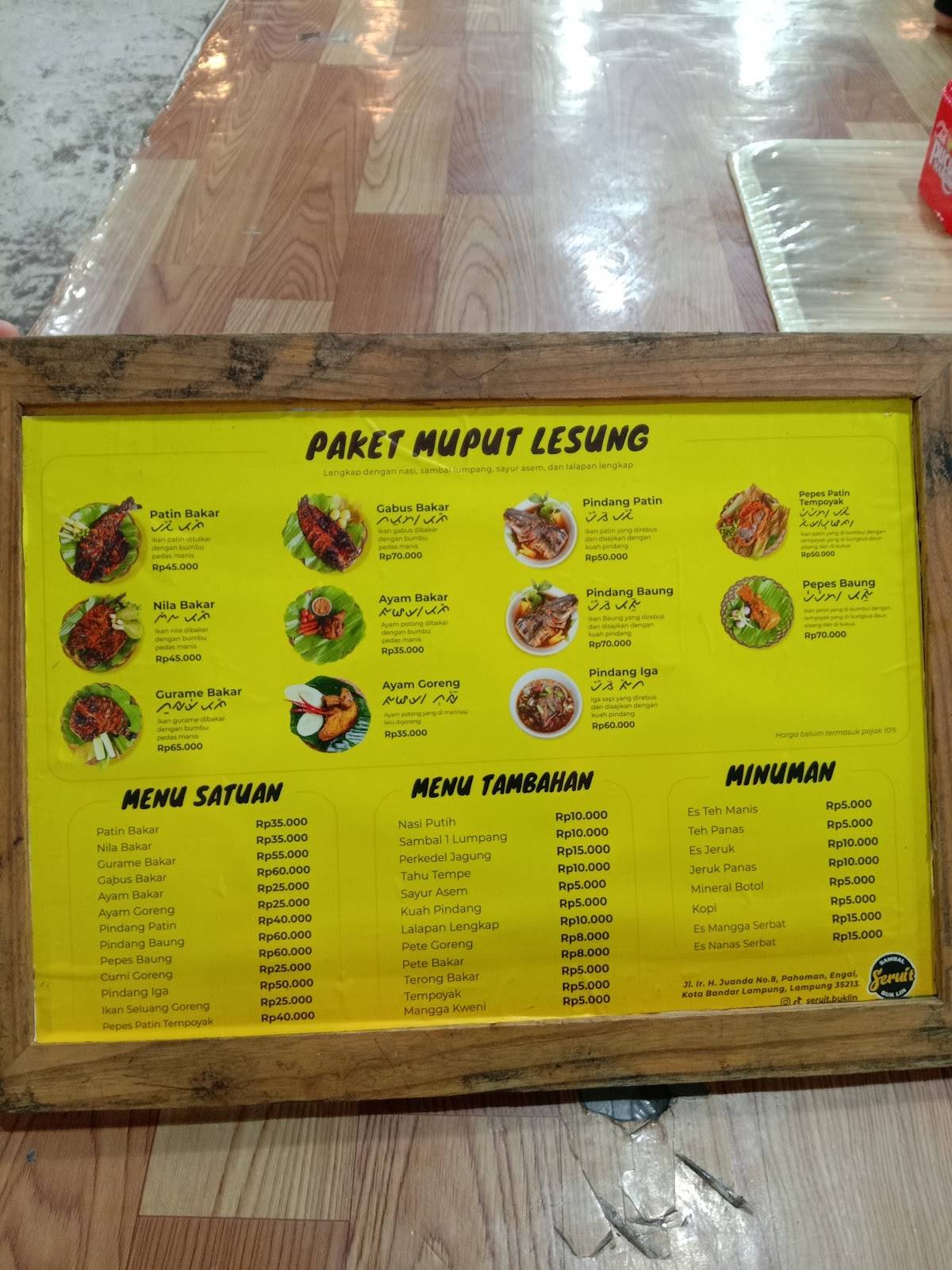 Menu at Sambal Seruit Buk Lin Pahoman restaurant, Bandar Lampung