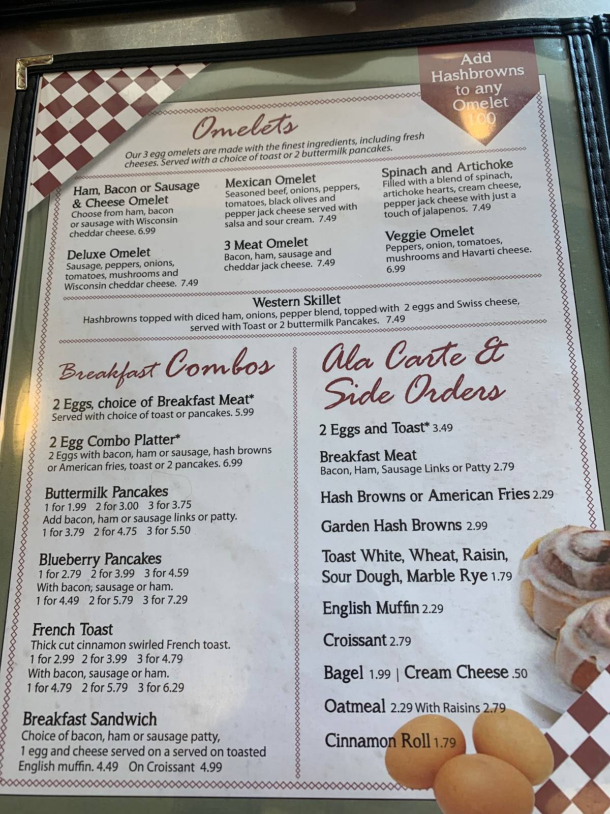 Menu at Schmitty's On Main restaurant, Neillsville
