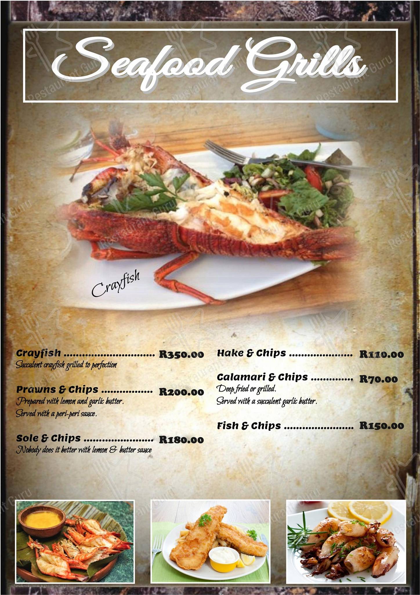 Menu at Seabelle Restaurant, Tongaat