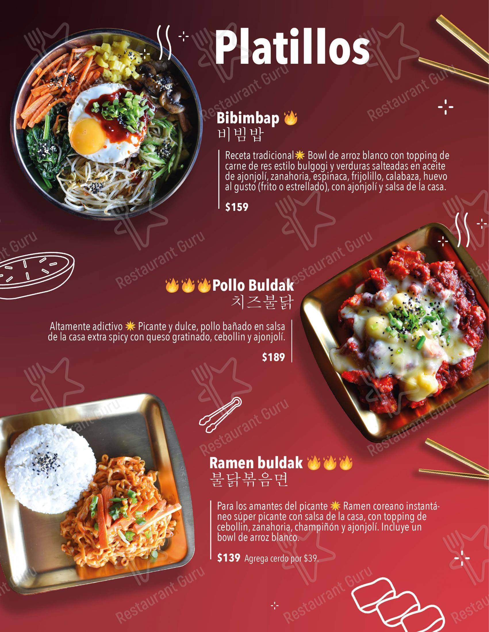 Carta de Seoullo KBBQ, Culiacán Rosales
