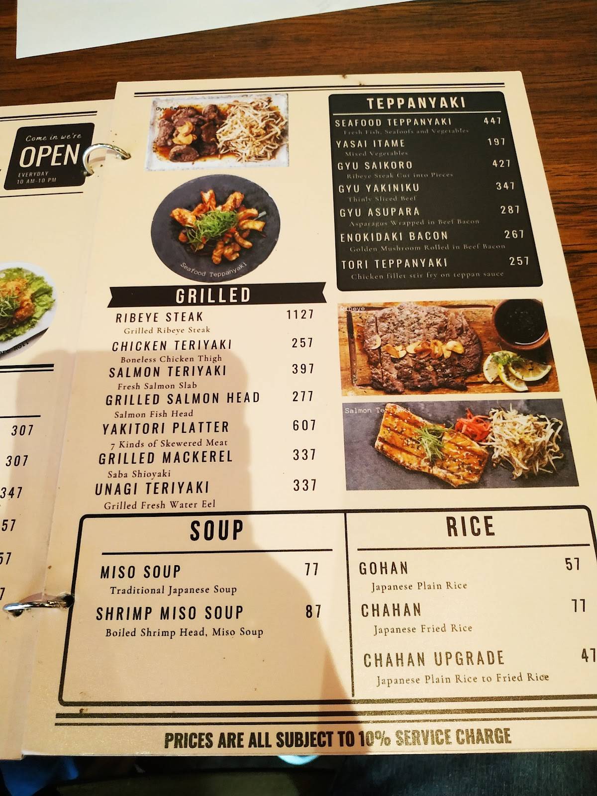 Menu at Shokudo Restaurant Banawe, Quezon City