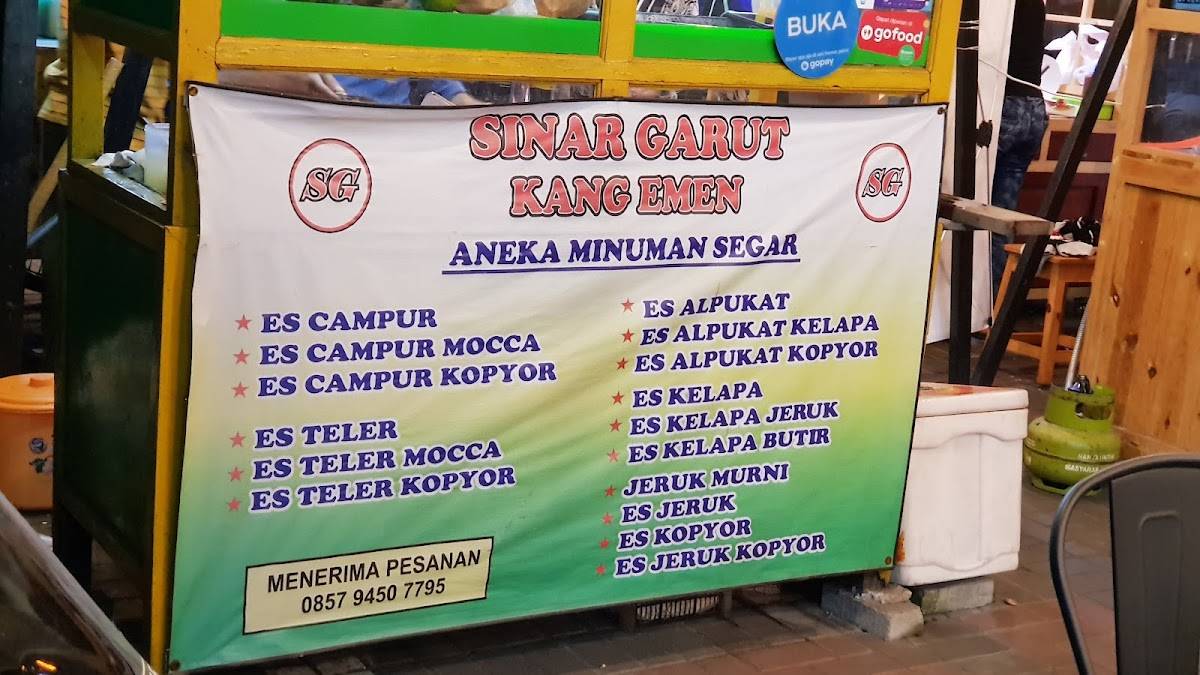Menu at Sinar Garut junior restaurant, Curug Sangereng