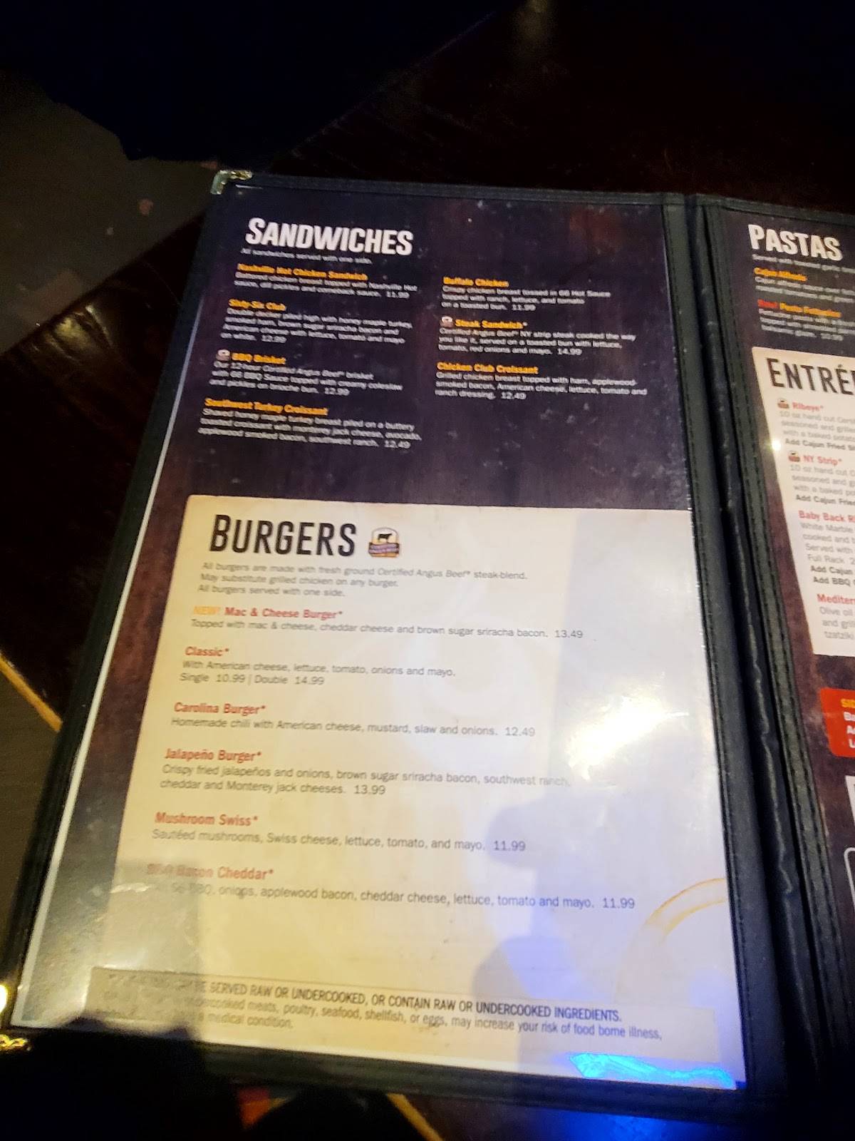 Menu at Sixty Six Grill and Taphouse pub & bar, Winston-Salem