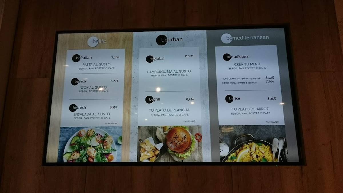Menu at Sodexo restaurant, Madrid, Ronda de la Comunicación