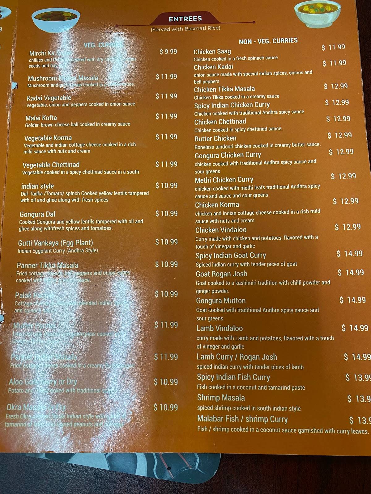 Menu at Spicy India restaurant, Abilene, 243 W Stamford St