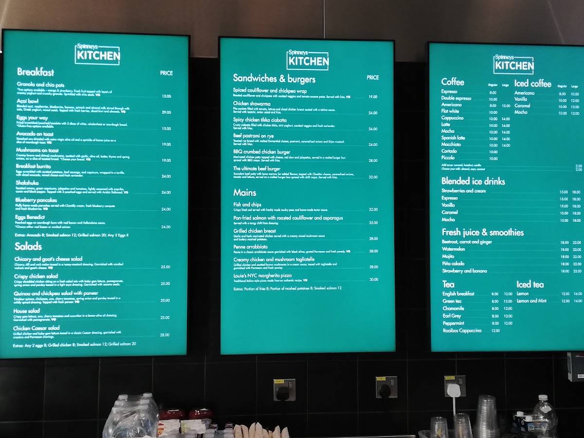 Menu at Spinneys Kitchen cafe, Dubai