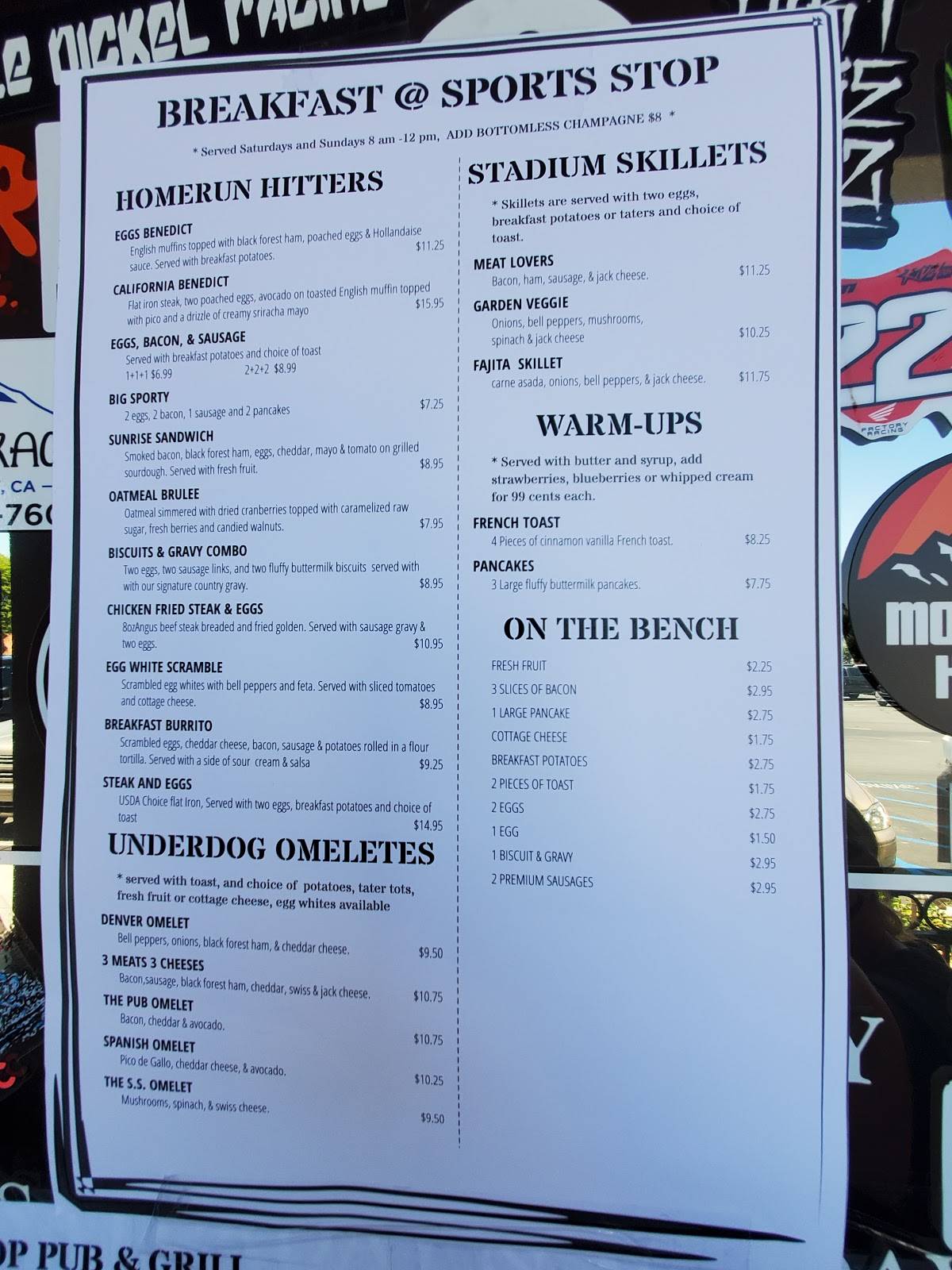 Menu at Sports Stop Pub & Grill, Canyon Lake