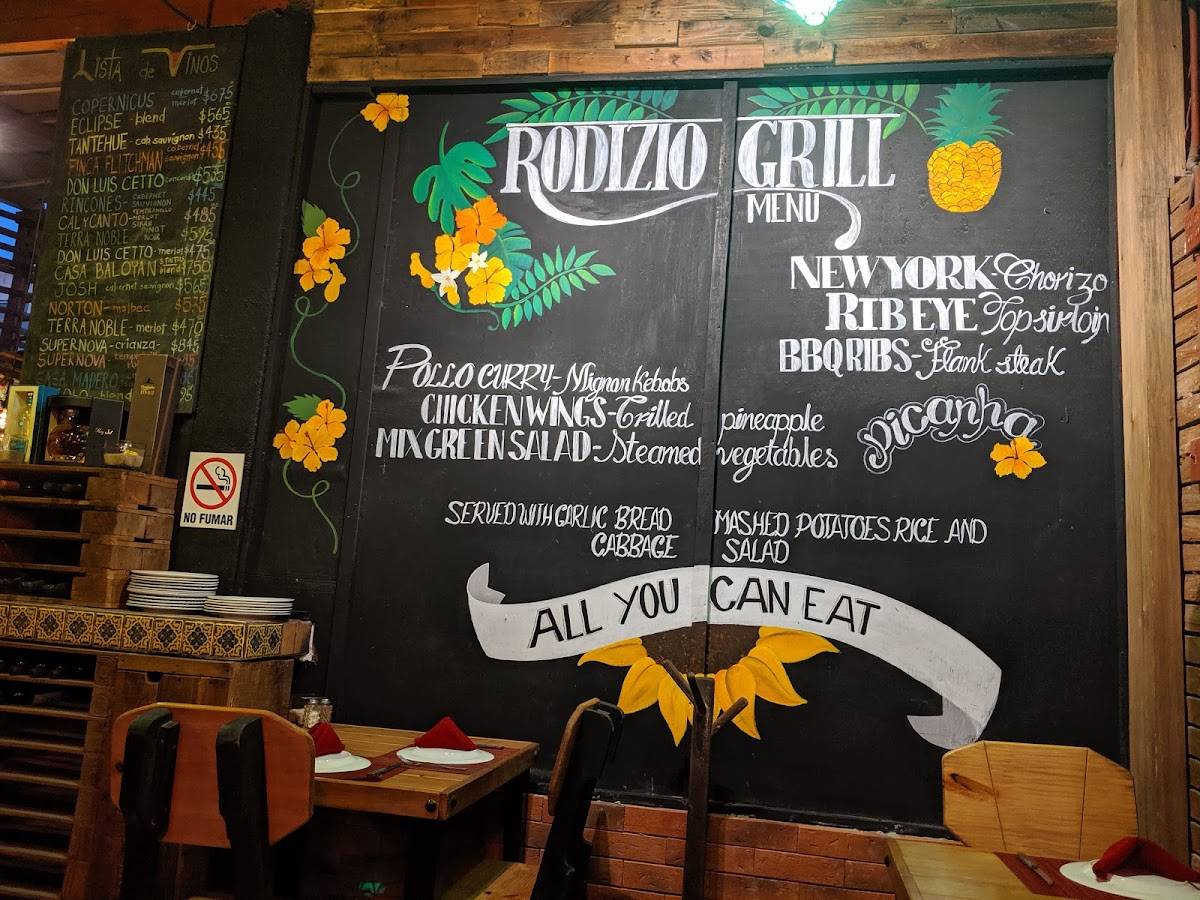 Menu at Rodizio Grill steakhouse, Cabo San Lucas