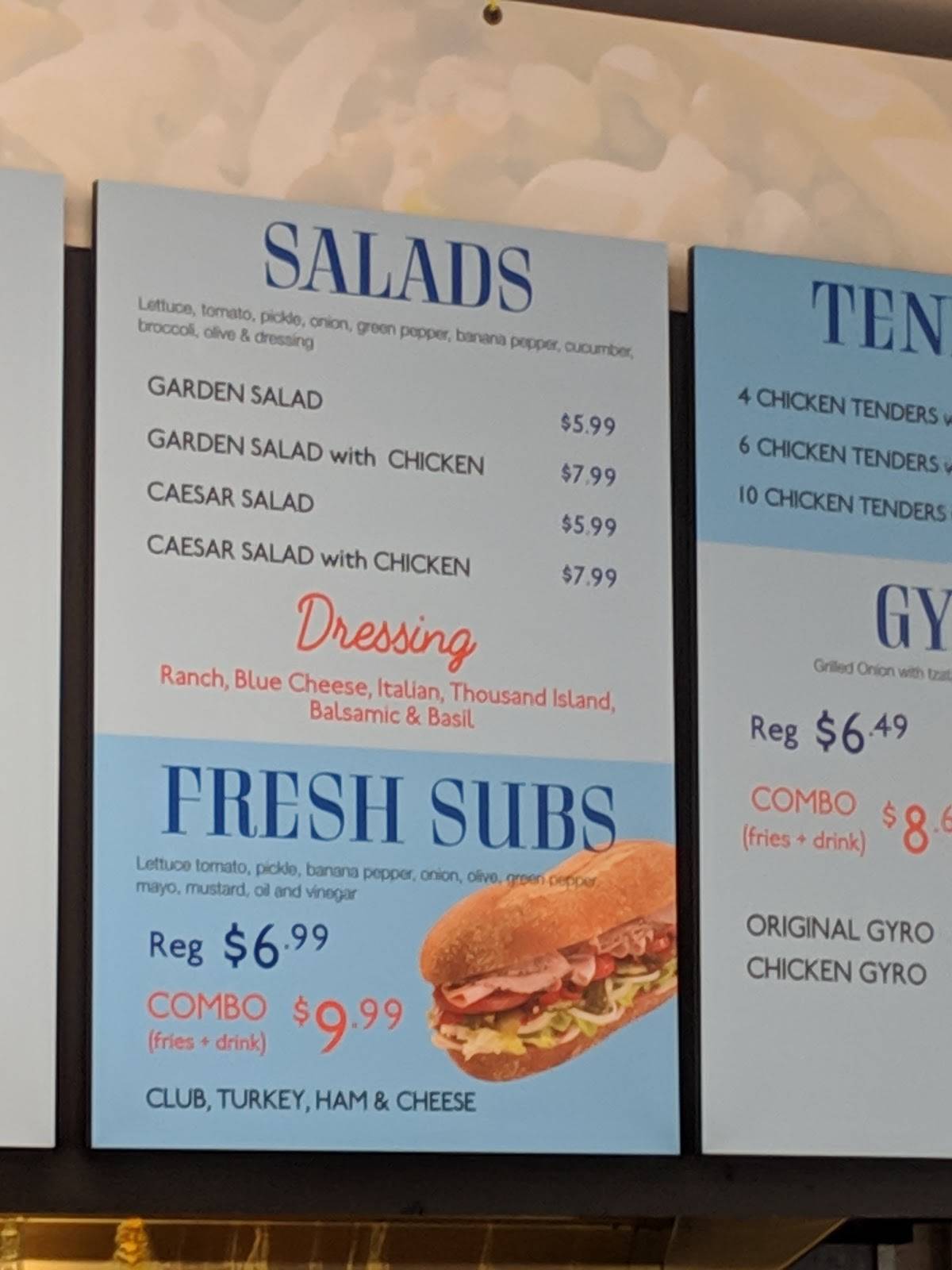 Menu at Sub Wings Milkshake & Burger restaurant, Alpharetta