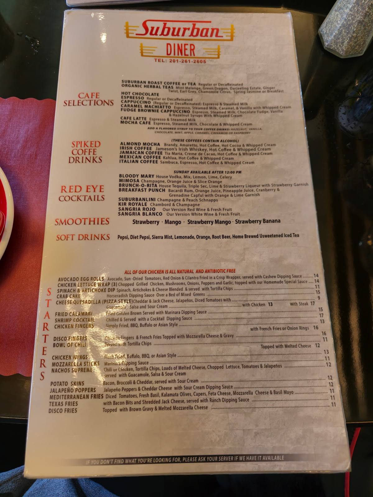 Menu at Suburban Diner restaurant, Paramus, 172 NJ-17 North