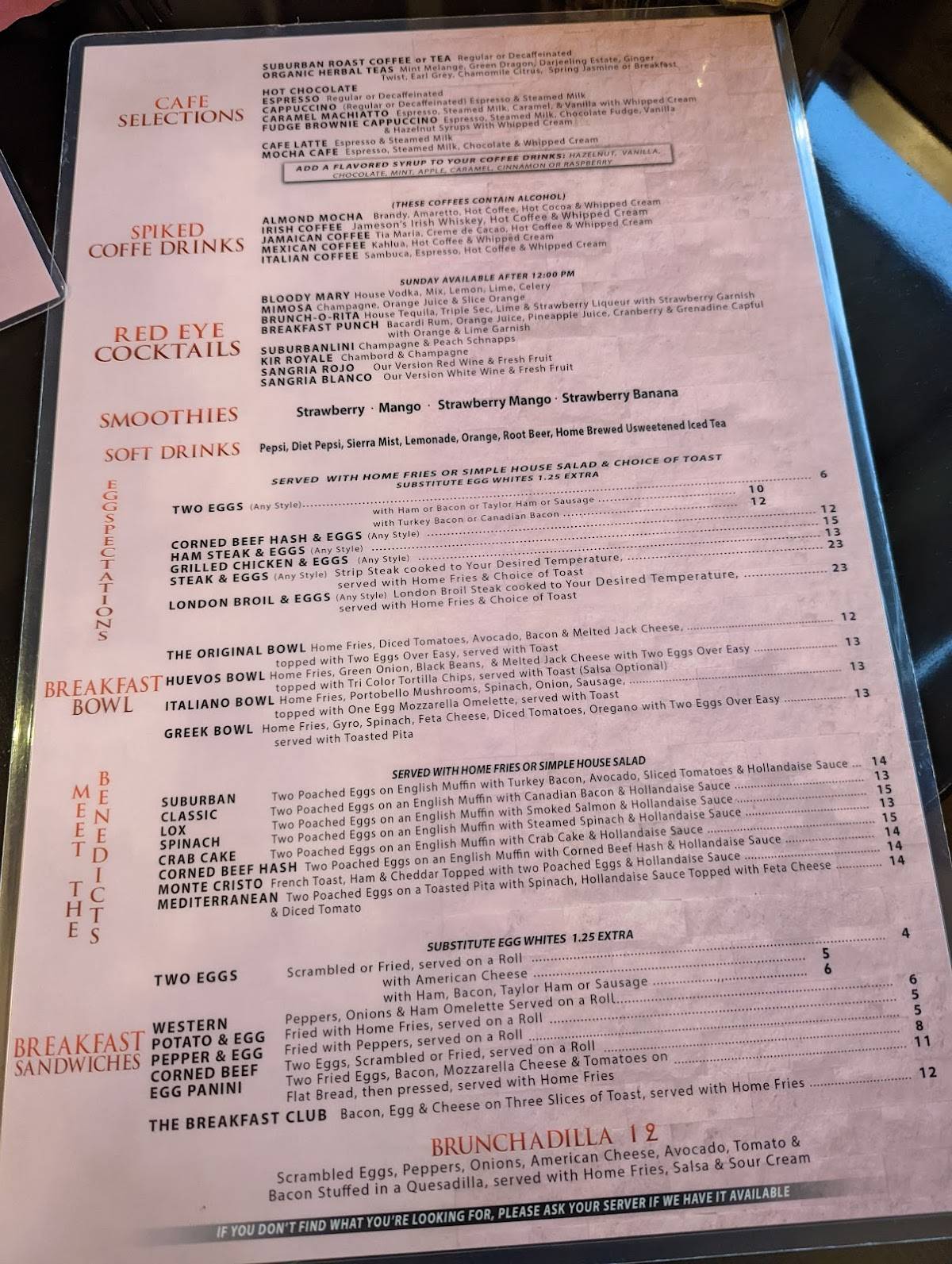 Menu at Suburban Diner restaurant, Paramus, 172 NJ-17 North