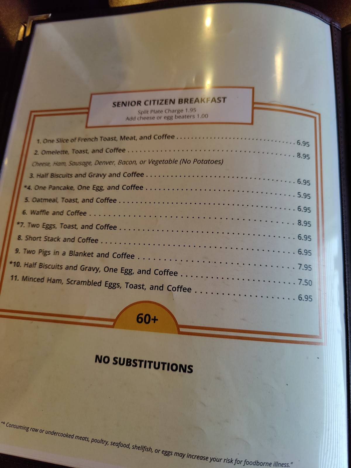Menu at Sunshine Family Restaurant West, Dubuque, John F Kennedy Rd