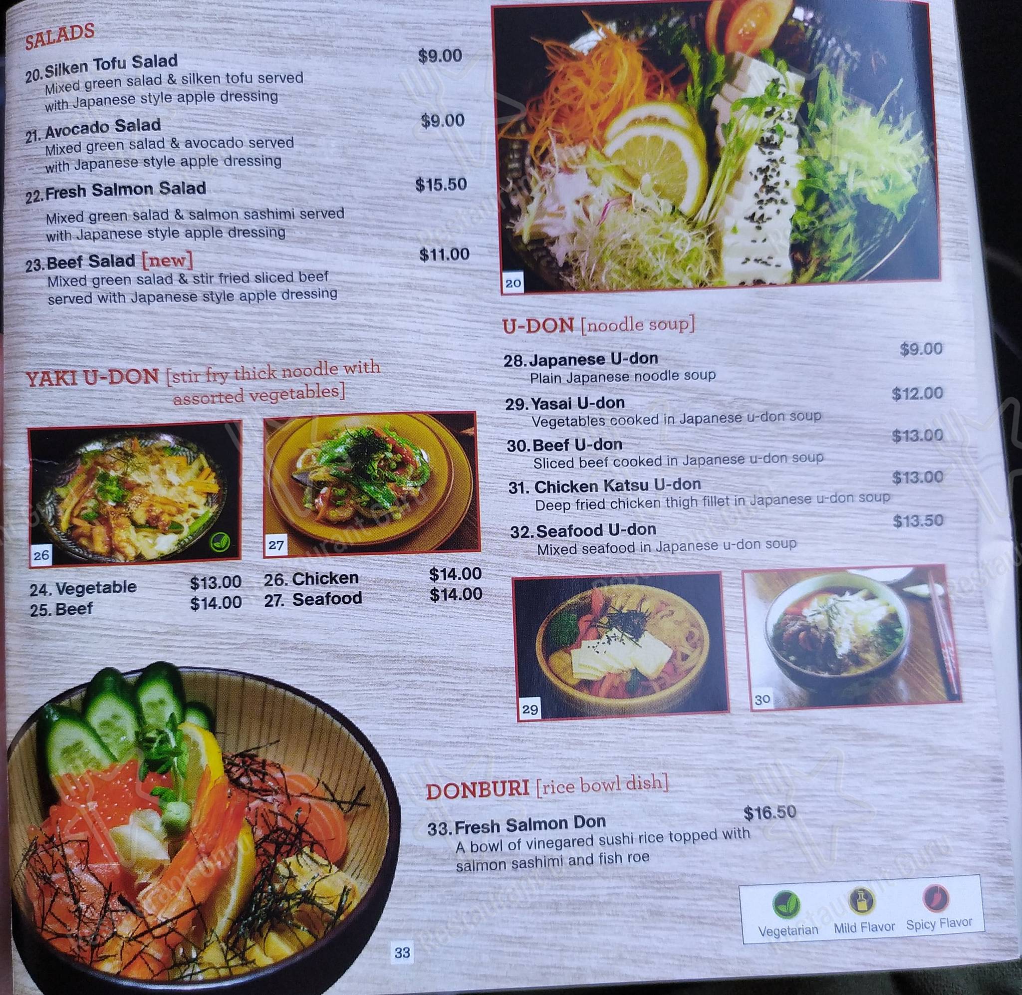 Menu at Sushi Kun restaurant, Clovelly