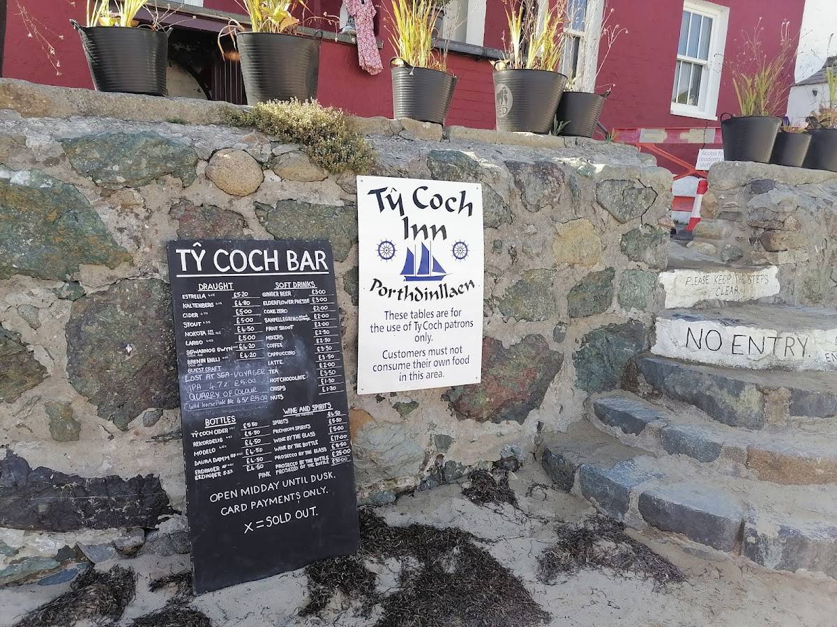 Menu at Tŷ Coch Inn pub & bar, Morfa Nefyn