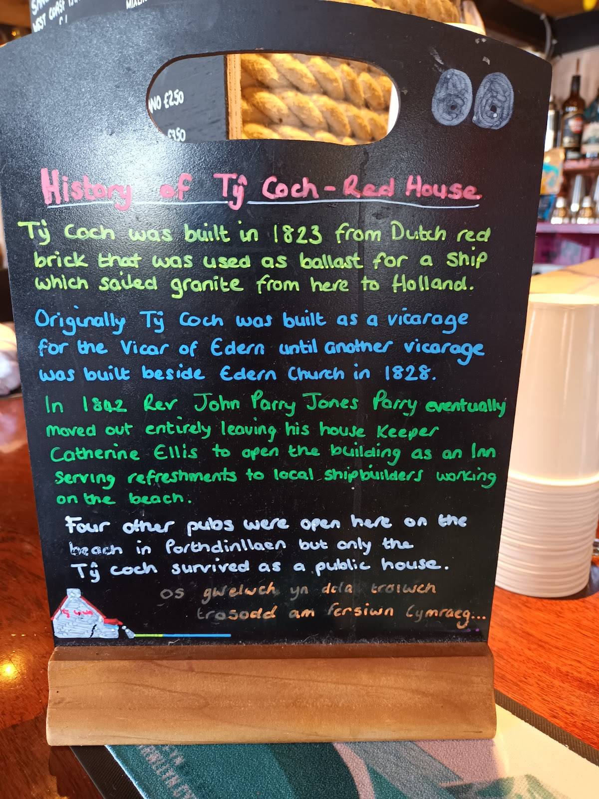 Menu at Tŷ Coch Inn pub & bar, Morfa Nefyn