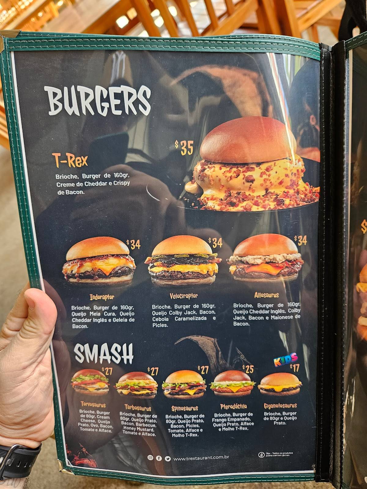 Menu em T-REXtaurant restaurante, Miguel Pereira