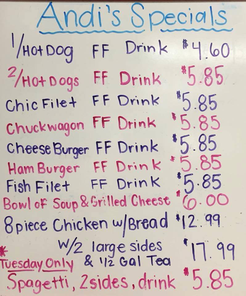 Menu at T-Ville Diner restaurant, Thomasville