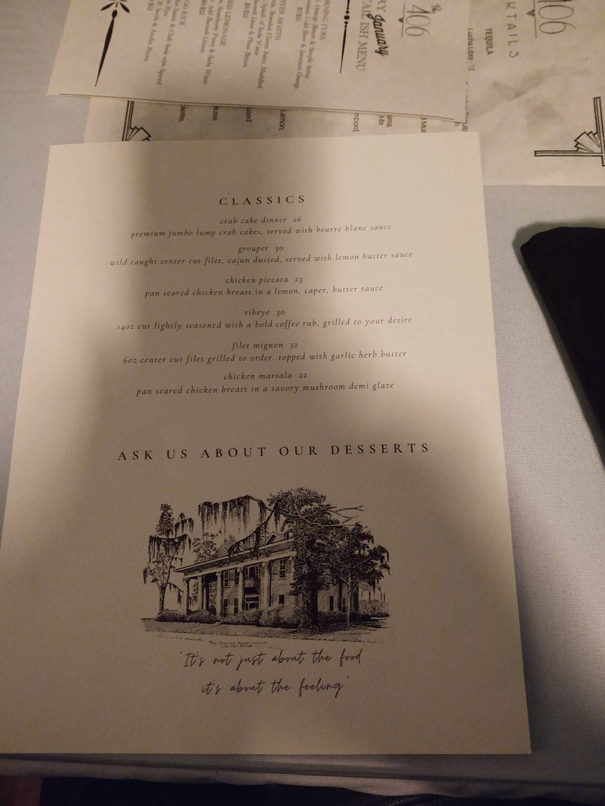 Menu at THE 406 pub & bar, Live Oak