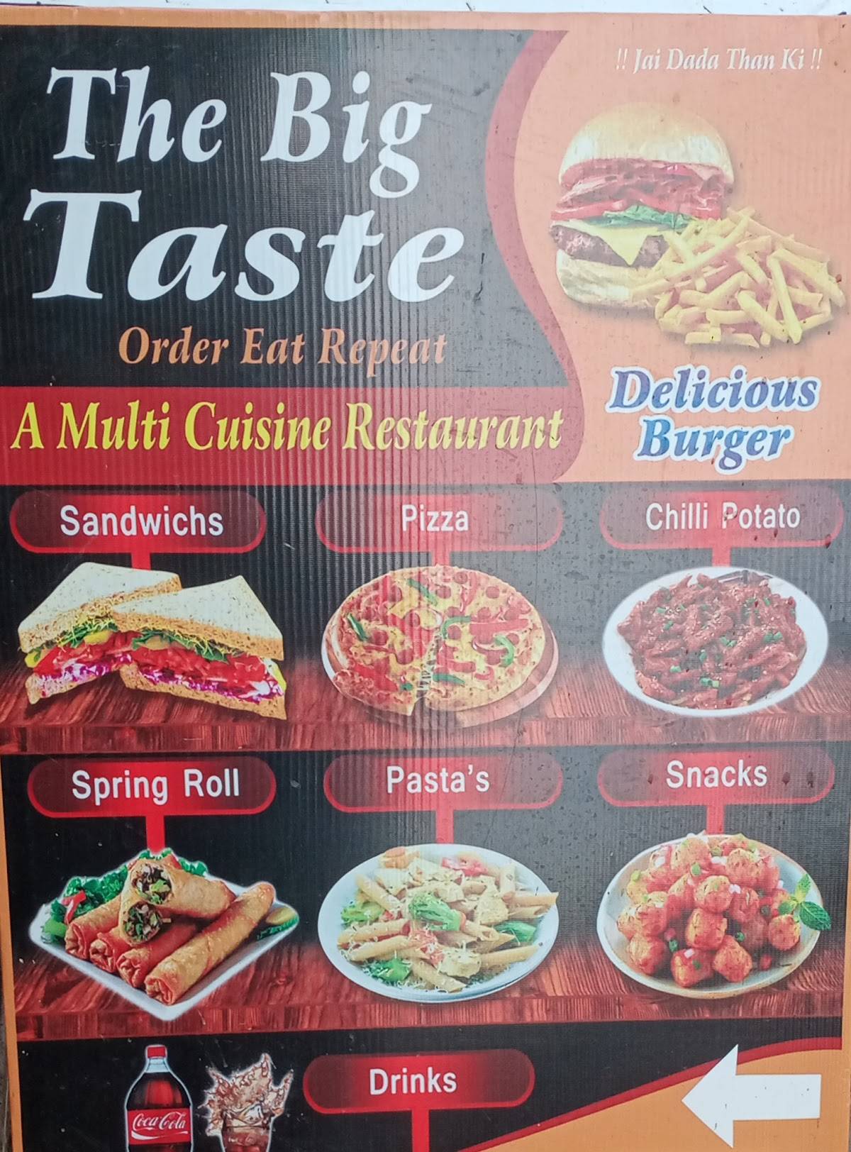 Menu at THE BIG TASTE, Delhi