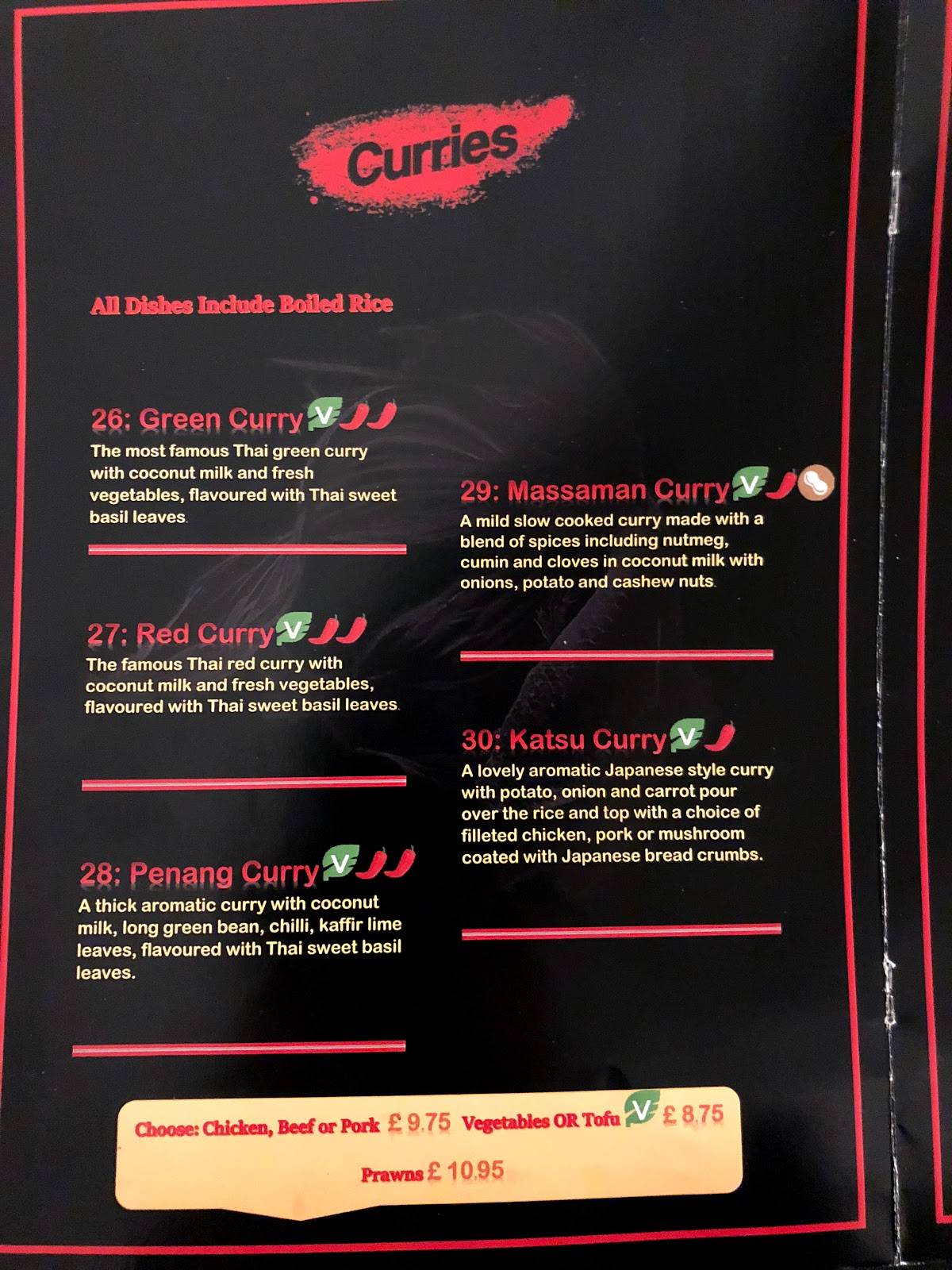 Menu at TJ Thai & Japanese Restaurant, Huddersfield