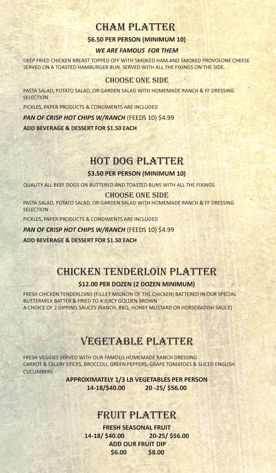 Menu at TJ's Deli & Grill restaurant, Winston-Salem, Country Club Rd