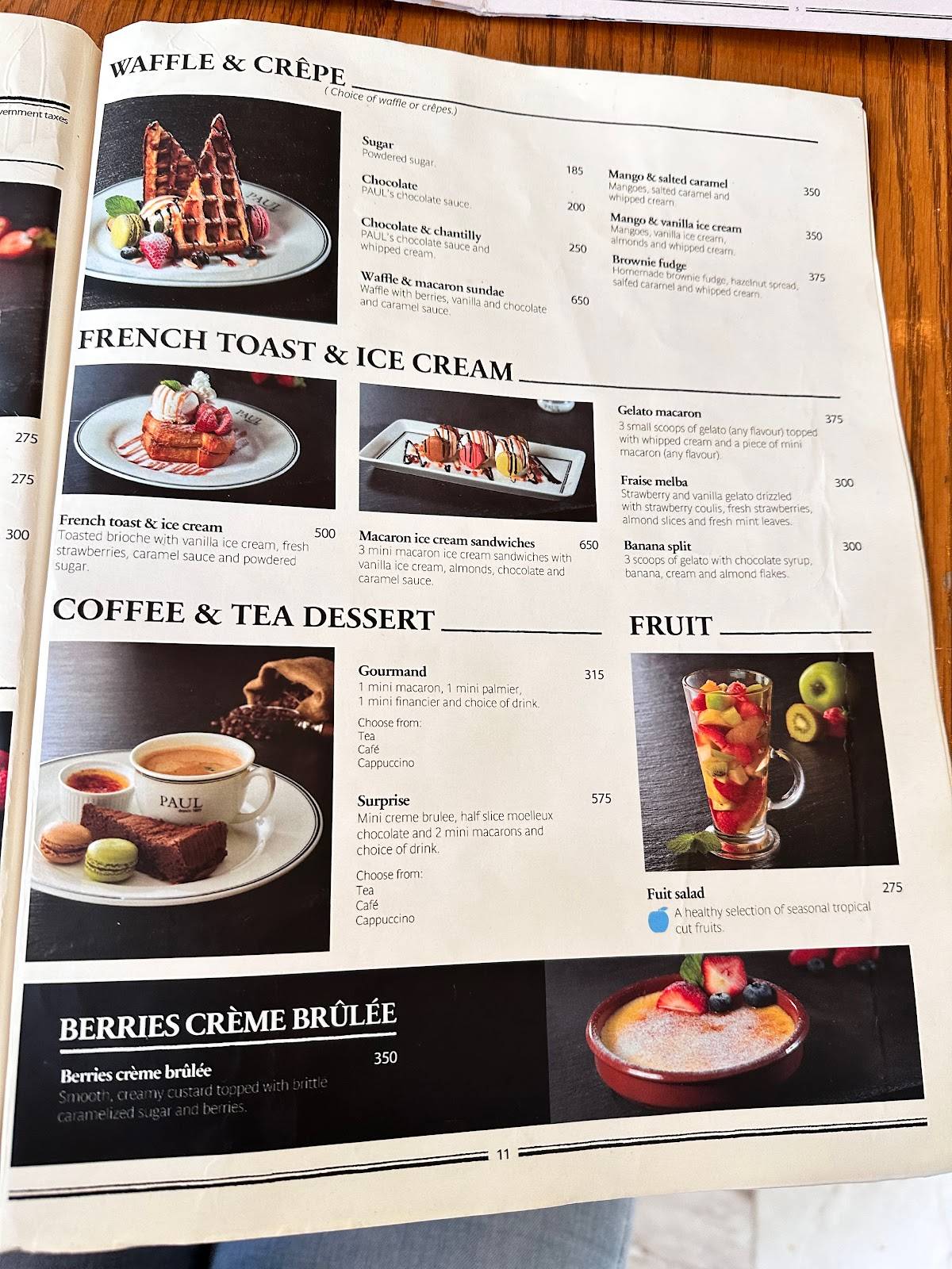 Menu at PAUL Boulangerie et Patisserie cafe, Taguig, G/F Bench Tower