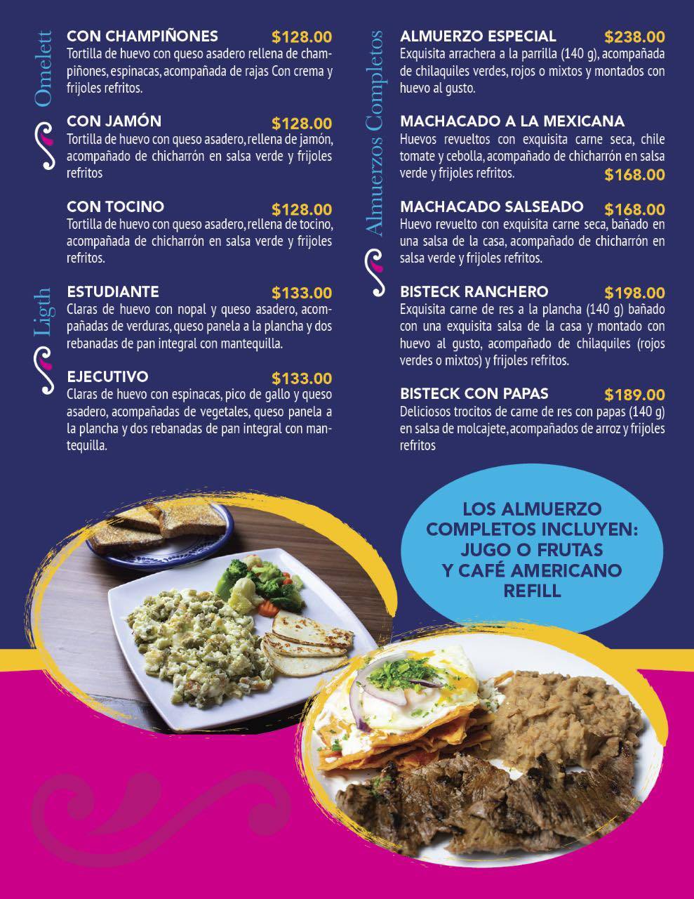 Menu at Talavera Café and Grill, Piedras Negras