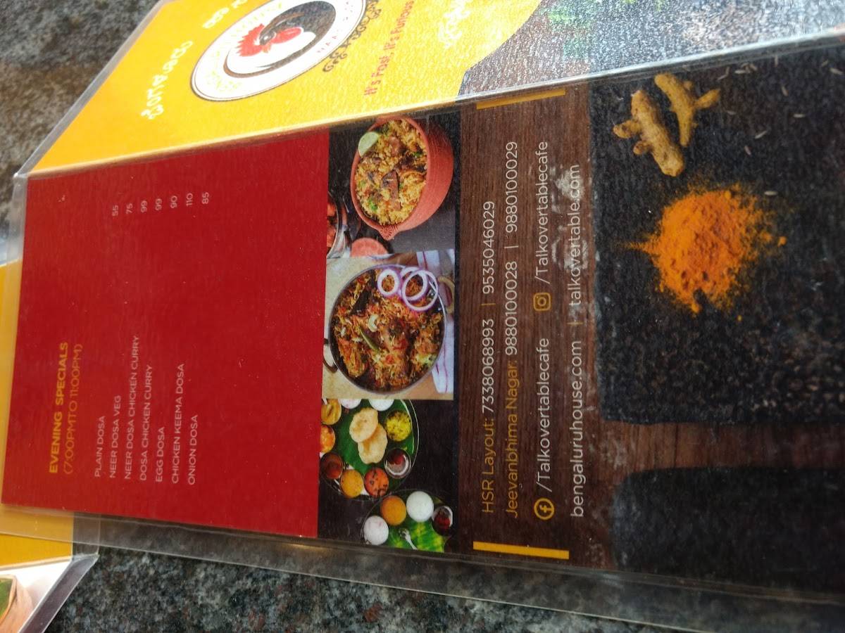 Menu at Talk over table, TOT cafe, Bengaluru House Multi Cuisine, Hsr ...