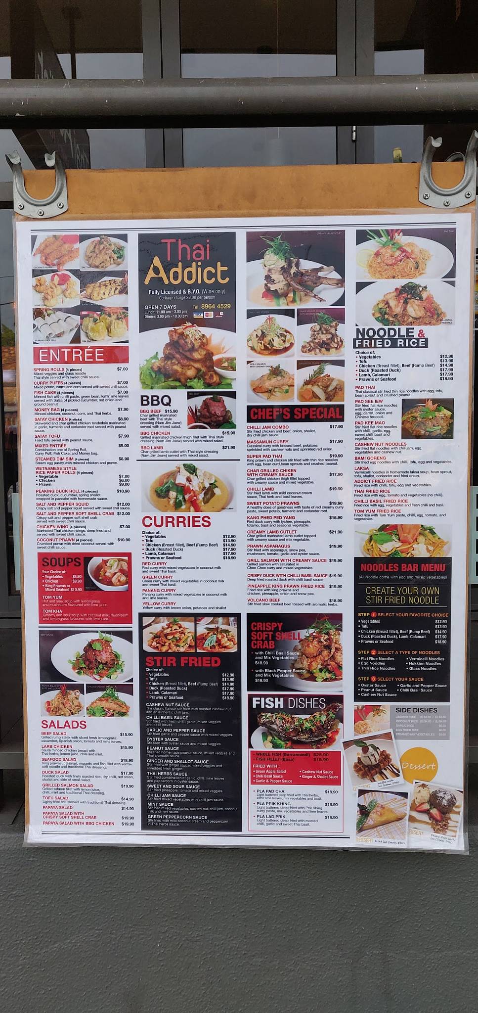 Menu at Thai Addict Restaurant, Kingsgrove