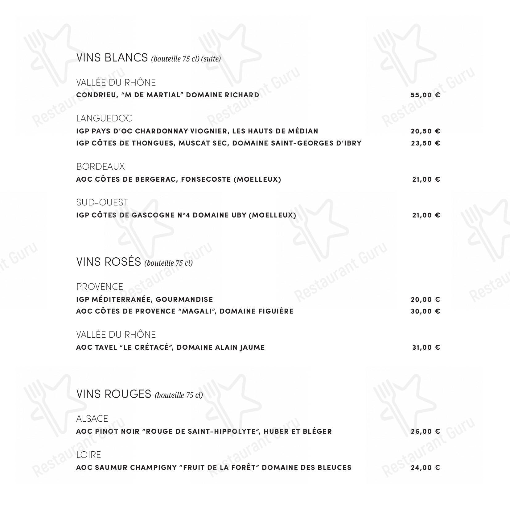 Menu au Le Point Central restaurant, Briey