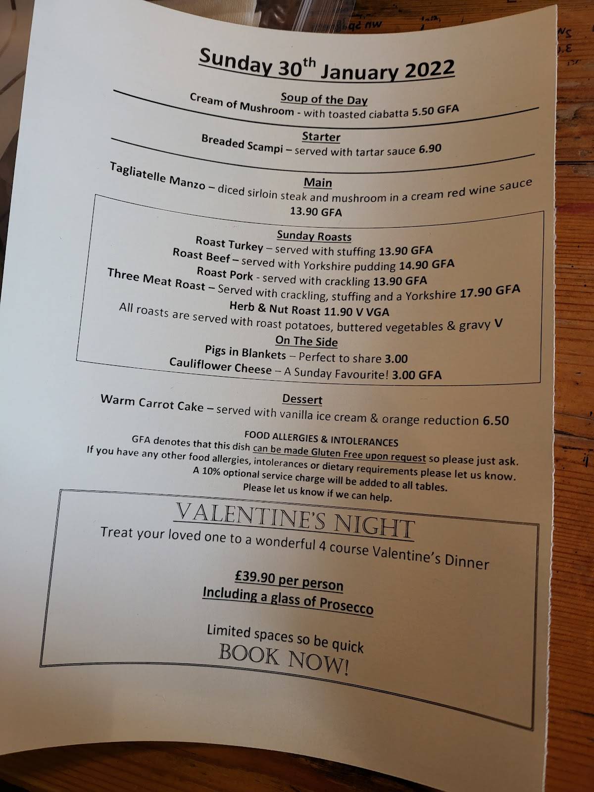 Menu at The Chequers pub & bar, Westoning, Park Rd
