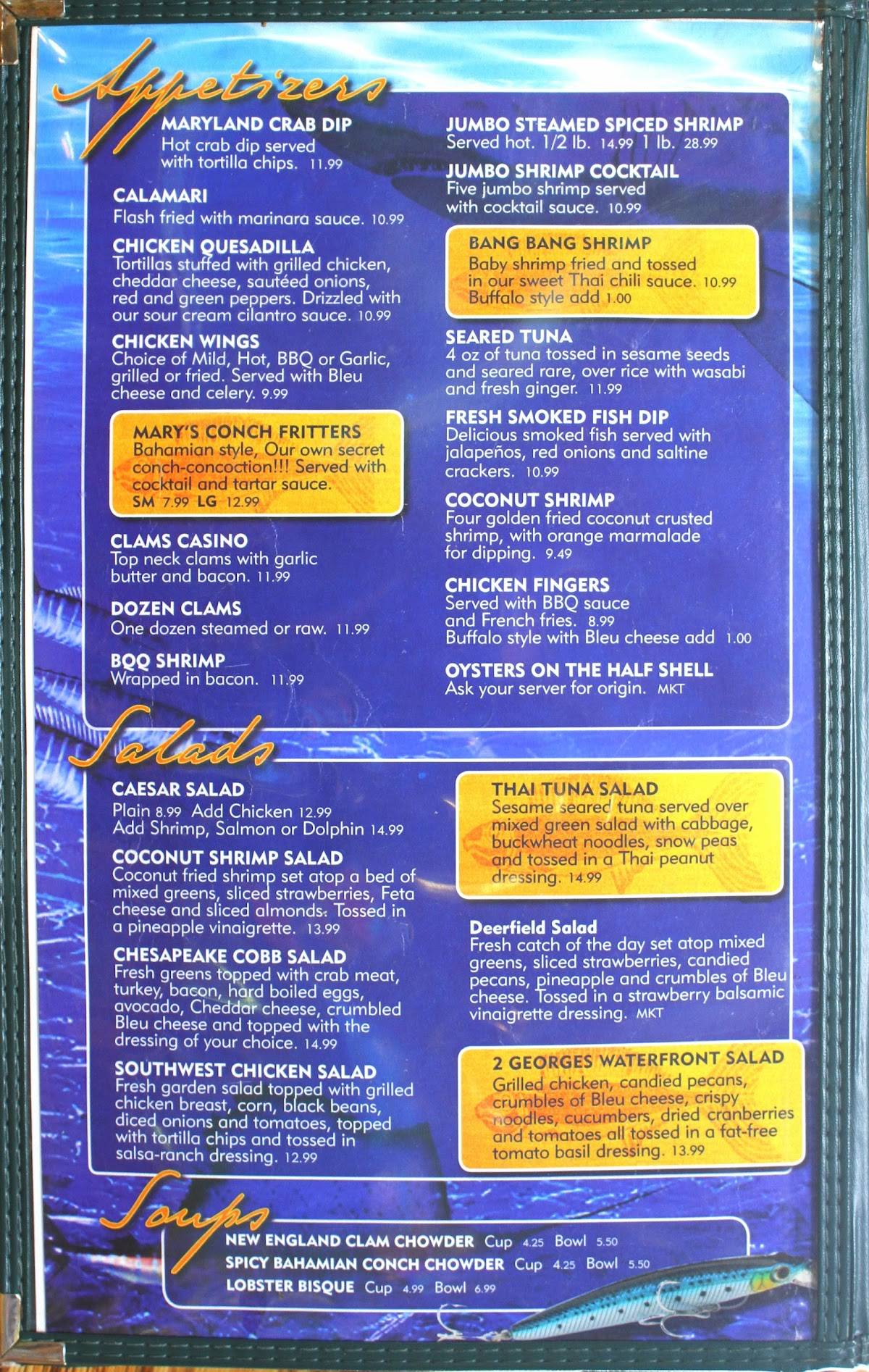 Menu at The Cove Waterfront Restaurant and Tiki Bar, Deerfield Beach