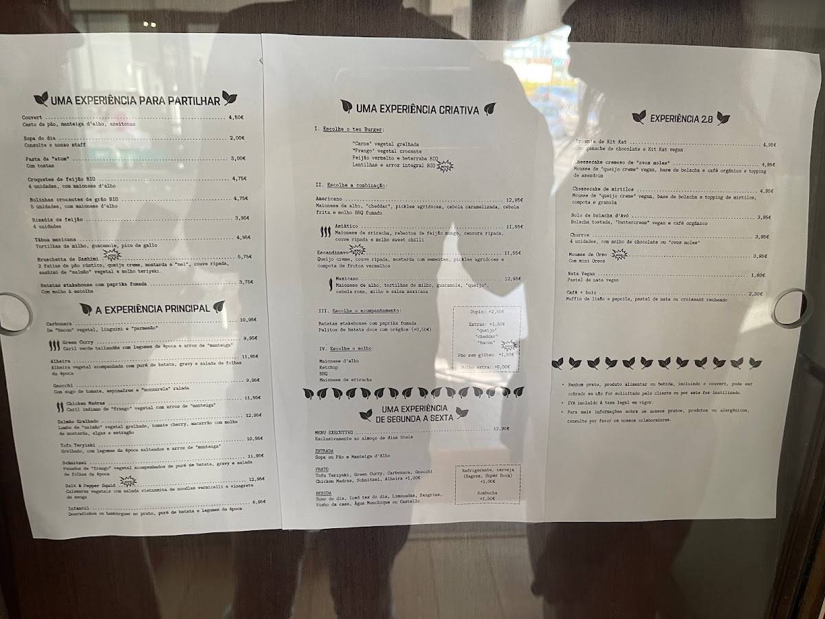 Menu at The Den - Uma experiência à base de plantas restaurant, Oeiras