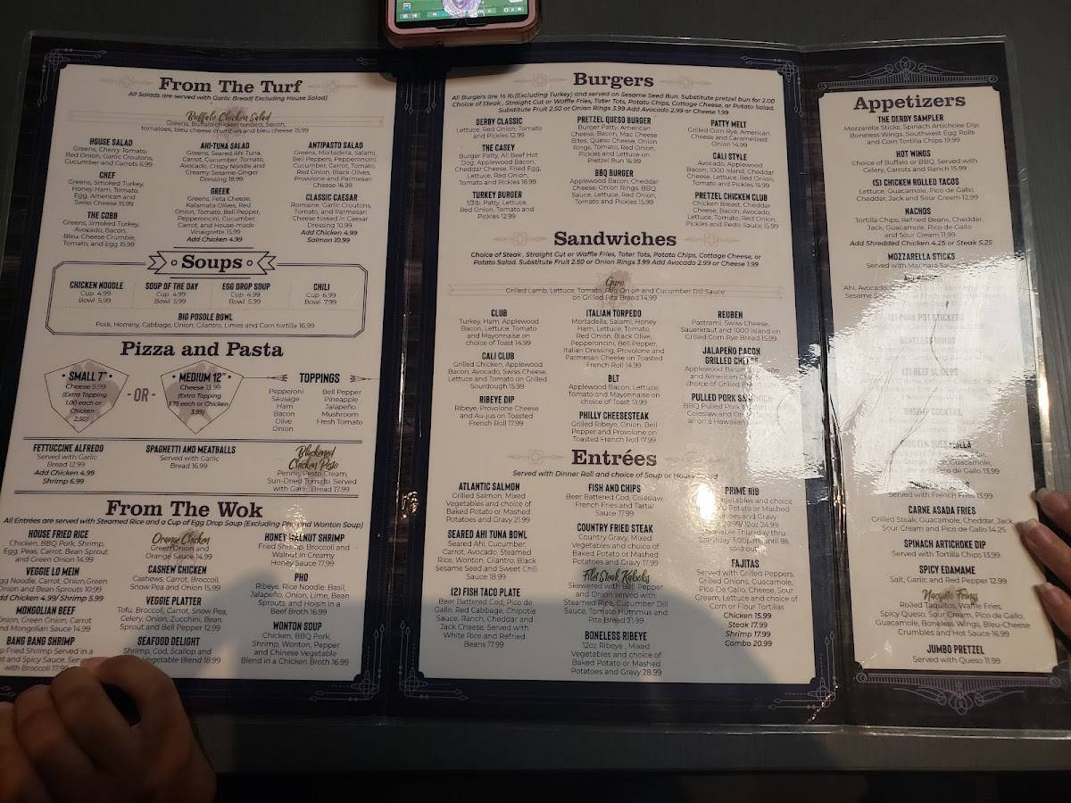 Menu at The Derby Room Perris pub & bar, Perris