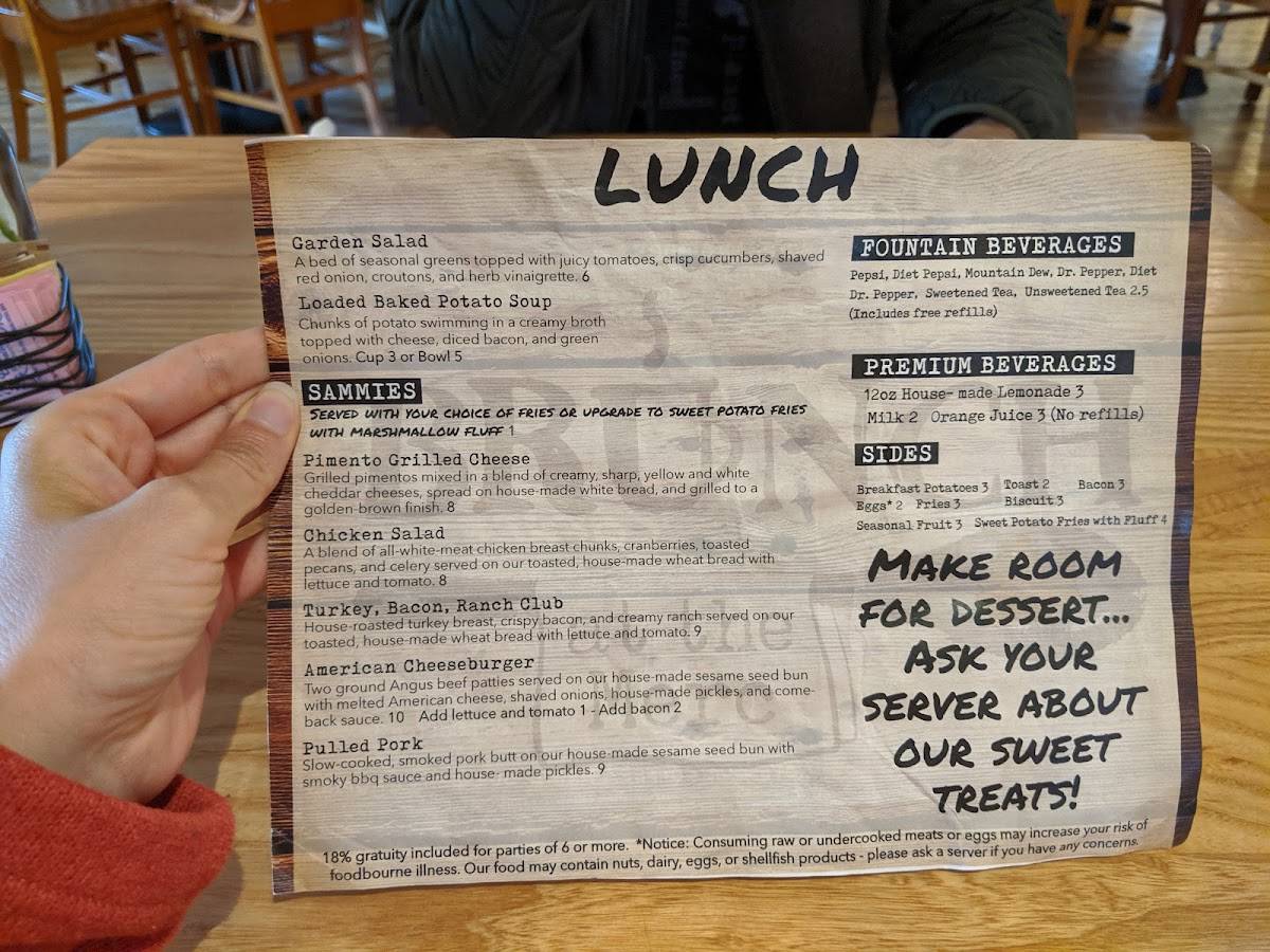 Menu at The Draper Mercantile and Trading Company cafe, Draper