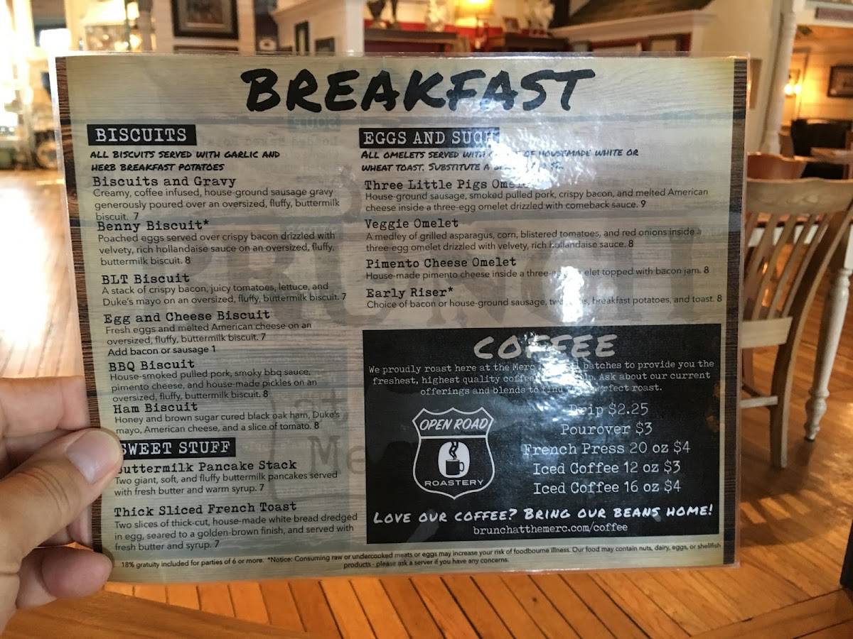 Menu at The Draper Mercantile and Trading Company cafe, Draper