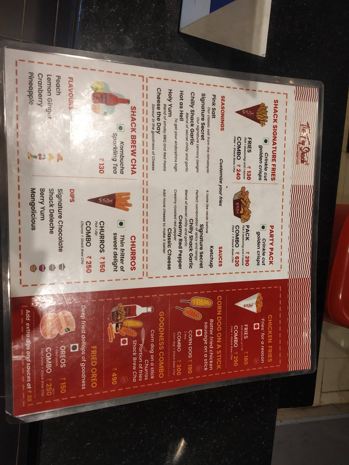 Menu at The Fry Shack, Bengaluru, XP87+4F6