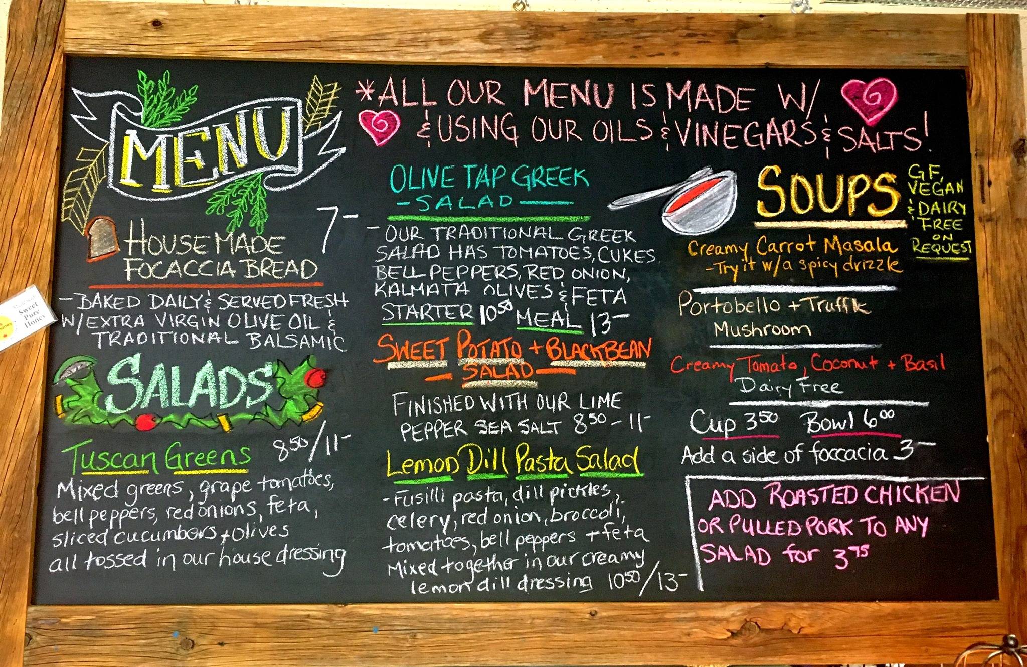 Menu at The Hat's Olive Tap Ltd, Medicine Hat