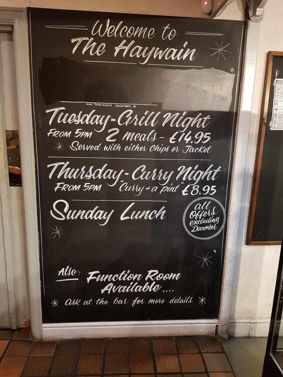 Menu at The Haywain, bridgend pub & bar, Bridgend